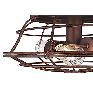 Westinghouse Lighting 74001B00 Vintage-Style Barnett, Smart WiFi Ceiling Fan Compatible with Amazon Alexa and Google Home with LED Light, Remote Control, 48 Inch, Barnwood Finish, Cage Shade