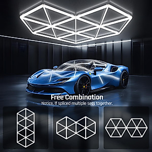 X-Litall Hexagon Garage Lights, Super Bright Garage Lights Ceiling Led Hexagon 27 Pack 6500K for Gym, Basement, Warehouse,Auto Beauty Shop,Car Care Wash Room