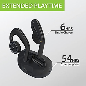 Avantree Candid - Open-Ear Wireless Earbuds & Bluetooth Transmitter for TV Watching with Loud & Clear Sound, Nonadjustable Earhooks Headphones