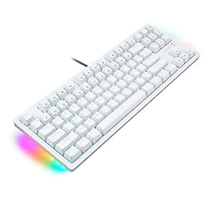 Xceahu 60% Mechanical Gaming Keyboard Rainbow Backlit 87 Key - E-YOOSO K620 Blue Switches TKL Keyboards, White