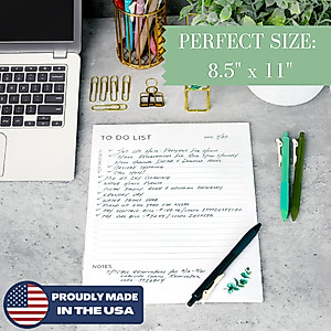 Simplified To Do List Notepad 8.5" x 11" - Made in USA - Easily Organize Your Daily Tasks And Boost Productivity - The Perfect Undated Planner Notebook w Checklist For Women