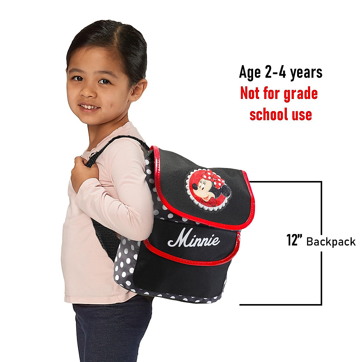 Disney Minnie Mouse Mini Backpack for Toddler Girls - 12" Minnie Mouse Mini Backpack for Girls | Minnie Mouse Mini Bookbag