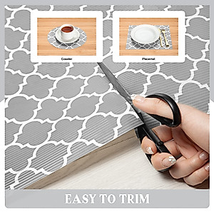 Glotoch Express Non Slip Shelf Liners for Kitchen Cabinets-Non Adhesive Cabinet Liners for Shelves, Waterproof Drawer Liner for Kitchen Fridge/Wire Shelf/Bathroom, Pantry, Durable, 17.5"X 96", Grey