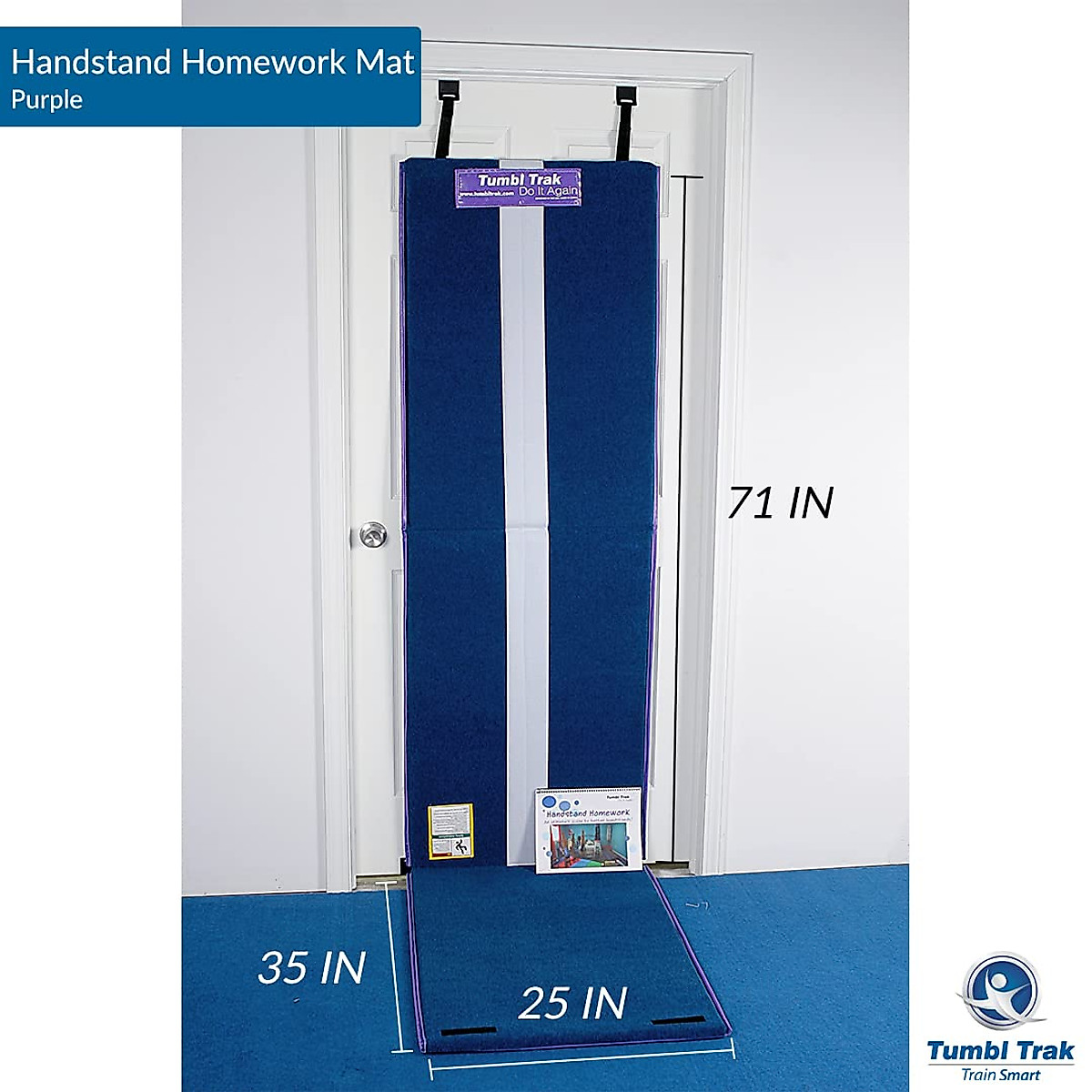 Tumbl Trak Handstand Homework Gymnastics Mat for Kids Home Training, Purple
