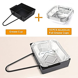 Hisencn Grill Drip Pan for Nexgrill 720-0830H 720-0830D 720-0783EH 720-0882A 720-0888 720-0888N Grease Catcher Cup, Grease Box, Grease Collection Pan Holder Drip Tray with 15 Pack Aluminum Foil Liner