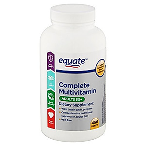 Equate Adults 50+ Complete Multivitamin/Multimineral Supplement Tablets, 450 Ct
