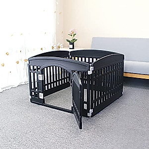 PET SHINEWINGS 4-Panel Pet playpen with Door,Dog playpen Indoor and Outdoor,Dog frence playpen Cat Dog Kennel for Medium and Small Dogs