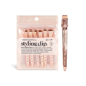 Kitsch Metal Duck Billed Hair Clips - Hair Styling Clips for Sectioning, Cutting, Coloring, Blow Drying and Makeup | Salon Quality Accessories - 6pcs (Rose Gold)