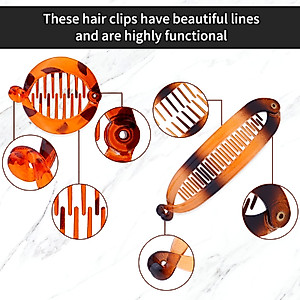 Sibba 9 Pieces French Banana Clips Hair Comb Fishtail Hair Clip Combs and Round Banana Clips Flexible Ponytail Holder Clips Hair Styling Accessories for Women Girls (Multicolor) (Black)