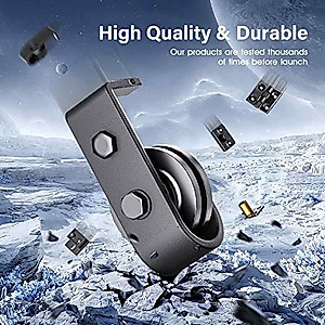 FINOSEN 46 inch Bifold Barn Door Hardware Track Kit for Two 21 inch Closet Doors,Top Mount Sliding System,Heavy Duty Roller,Smoothly and Quietly,Black(Bifold Door Not Included)