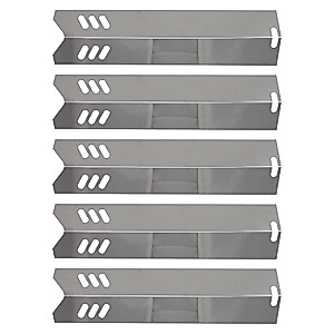 5-Pack BBQ Grill Heat Shield Plate Tent Replacement Parts for Backyard Grill BY15-101-001-02 - Compatible Barbeque Stainless Steel Flame Tamer, Flavorizer Bar, Vaporizer Bar, Burner Cover 15"