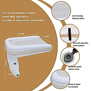 Fonkoufi Inflatable Toddler Travel Bed，Kids Travel Bed- Portable Baby Bed, Airplane Travel Essentials Kids，Toddler Air Mattress Suit for Economy Seats, Train, Car