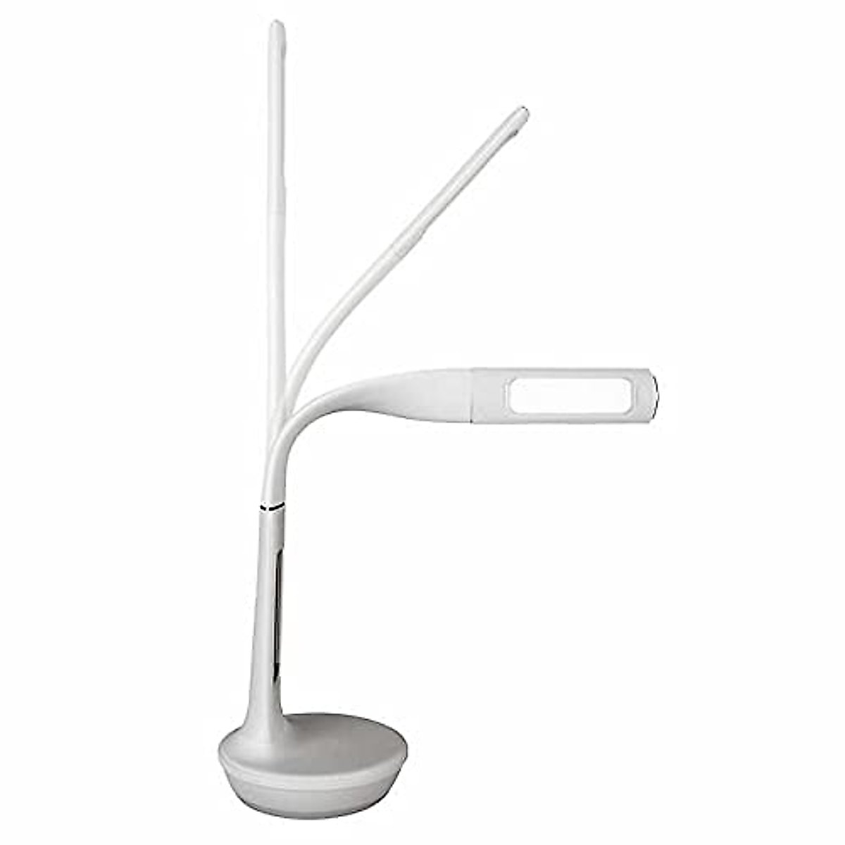 OttLite Desk Lamp with Clock and Wireless Charging Station – Adjustable Neck, Touch Controls, 3 Color Temperatures, ClearSun LED, Clock Display, for Work, Study, Reading, Crafting ( White )