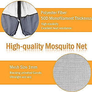 FEPITO Patio Umbrella Mosquito Netting with 2 Doors for 7.5FT to 11FT Outdoor Offset Umbrellas Table Screen Accommodate Up to 8 People(Not Include Umbrella)