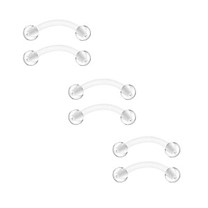 FECTAS Retainers for Cartilage Helix Daith Tragus Earrins Nose Lip Eyebrow Rings Clear Bioflex 16G 5/16"