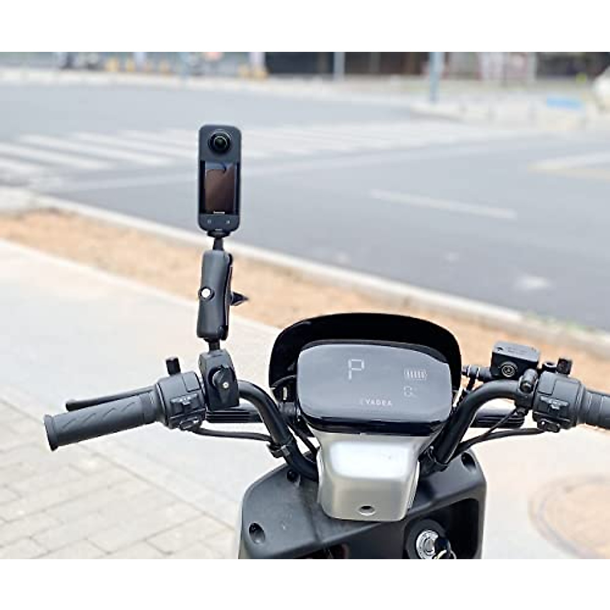 vgsion Motorcycle Mount for Insta360 One X3 / One X2 / One RS/One R/GoPro Hero, Double Ball Handlebar Mount for Action Camera