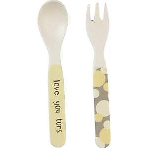 Precious Moments Love You Tons Elephant Bamboo Toddler Mealtime Feeding and Dinnerware Set of 5, 182418