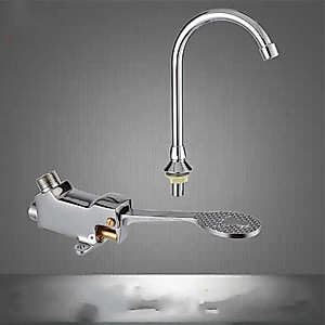 AFUDER Hospital Foot-Operated Faucet Foot On-Off Valve Food Factory Wash Basin Sink Single Cold Laboratory Faucet