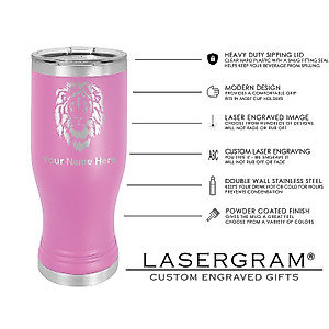 LaserGram 14oz Vacuum Insulated Pilsner Mug, EMT Emergency Medical Technician, Personalized Engraving Included (Light Purple)