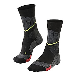 FALKE Men's SC1 Ski Socks, Merino Wool, Mid Calf, Ultra Light Cushion, Breathable Quick Dry, Winter Athletic Sock, Black (Black-Mix 3010), 12.5-13.5, 1 Pair