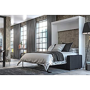 Bestar Edge Queen Murphy Bed with Sofa, White