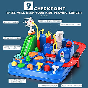 Race Tracks for Boys, Car Toys STEM Track Adventure Educational Toys for Toddlers 3 4 5 6 7 8 Year Old Boys Girls Gifts (W18TY0045US-A)