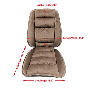 ALIBO Orthopedic Firm Chair Lumbar Support Cushion Set Non-Slip Bottom Coccyx Pads Warm Adjustable Curvature Low Back Pain Relief Relax Pillow for Office,Dinning Chair,Recliners,Sofa and Car Grey
