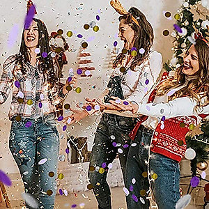 Purple Gold Confetti/Purple Gold Table Decorations/Purple Gold Party Decorations, Purple Gold Baby Shower/Purple Gold Birthday Decorations/NYU Graduation Party Decorations Purple 2023