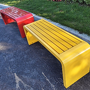 ARMERI Outdoor Garden Bench, Contemporary Armless Metal Park Bench 100/120/150/180cm for Outdoor Beach, Patio, Pool, Lawn, Outdoor Furniture, Park Bench,Black,180x40x45cm