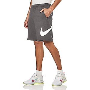 Nike Men's Sportswear Club Short Basketball Graphic, Charcoal Heathr/White/White, Medium