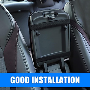 GKmow 1 PC Four Seasons Universal Armrest Box Mat, 12.5In x 7.4In Fiber Leather Embossing, Non-Slip Armrest Cover Center Console Mat, Car Armrest Seat Cover (Blue)