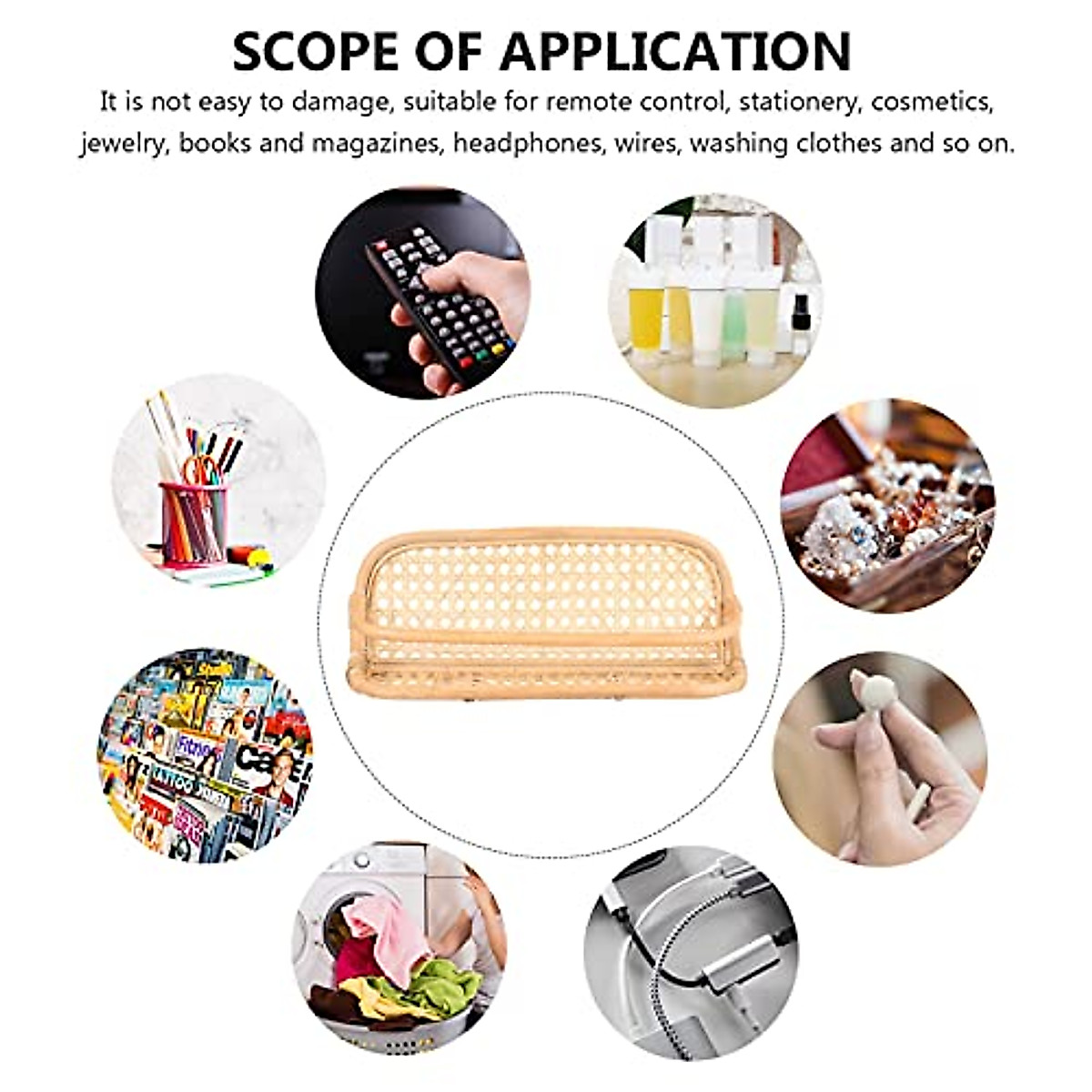 Lurrose Floating Display Shelf Wall Hanging Shelf Rattan Floating Shelves Wall Mount Bathroom Shelves Magazine Wall Rack Storage Basket for Farmhouse Kitchen Bathroom Rattan Wall Basket