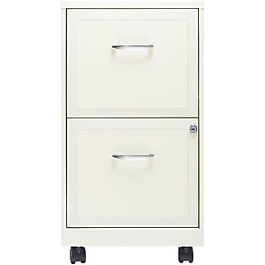 Scranton & Co 2 Drawer Steel Mobile File Cabinet in Pure White