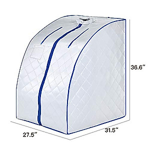 KUPPET Portable Infrared Home Spa, Infrared Portable Sauna, with Heating Foot Pad and Chair, Remote Control, 30 Minutes Timer (Infrared 36.6''H,Silver)