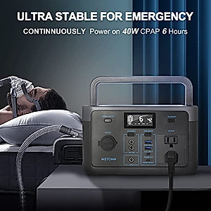 Portable Power Station 300W Solar Generator LiFePO4 Power Station 299.5Wh with 2*AC & PD60W Bi-directional Outlets Solar Powered Generators Backup Battery for Camping Outdoor CPAP Home(300W)