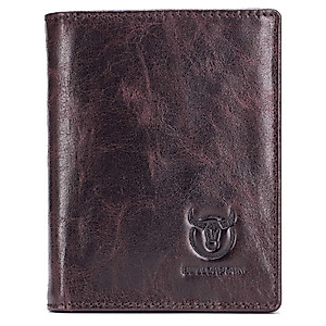 BULLCAPTAIN Large Capacity Genuine Leather Bifold Wallet/Credit Card Holder for Men with 15 Card Slots QB-027 (Purple)