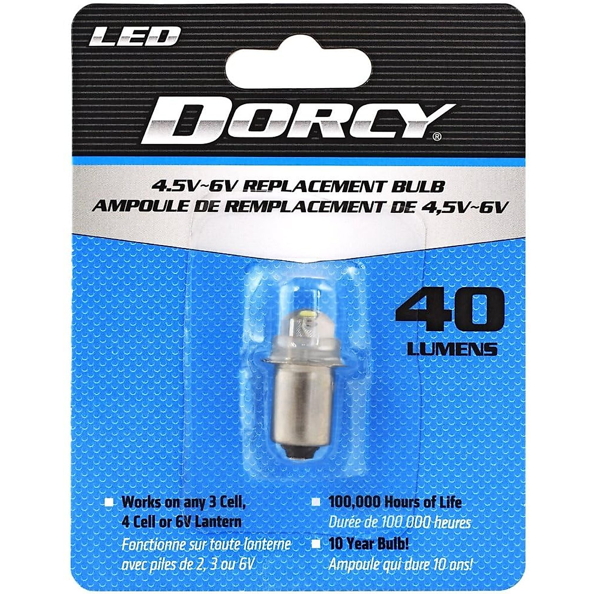 Dorcy 40-Lumen 4.5-6-Volt LED Replacement Bulb with 10-Year Lifespan, (41-1644) (2)