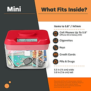 kSafe Time Locking Container, Break Bad Habits - Quit Smoking, Snacking, Drinking & Gaming Addiction, Phone Jail, Medication Lock Box, Family Time (Mini, White Lid + 3.0” Clear Base)