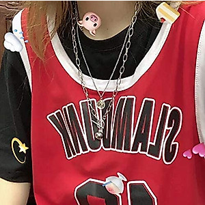 YERTTER Dainty Emo Necklace Layering Chain Choker Necklace Boho Jewelry Set Layered Silver Coin Pendant Statement Chunky Chain Necklace Valentine's Day Giftfor Women Man