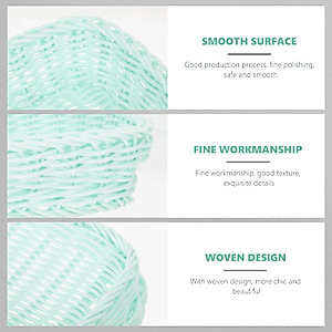 LUOZZY Wicker Woven Storage Basket Tabletop Storage Basket Woven Basket House Supplies (Light Green)