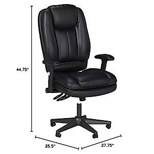 OFM ESS-6050 Ergonomic High-Back Bonded Leather Executive Chair, Black