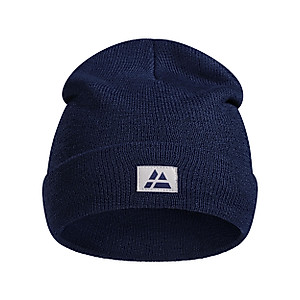 DANISH ENDURANCE Sustainable Classic Beanie for Men & Women, Plain Kitted Hat, Blue, One Size