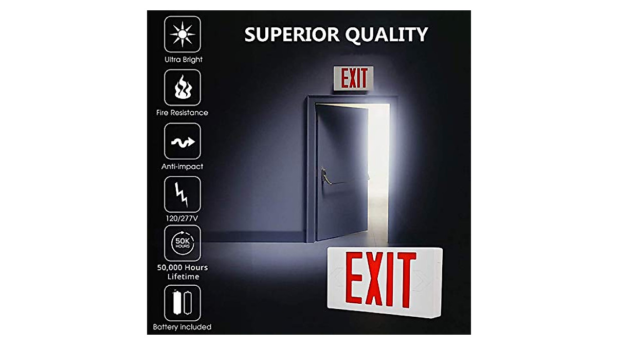 Litufine Ultra Slim LED Exit Sign - Emergency Lighting