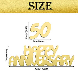 Gejoy 4 Bags Gold 50th Anniversary Confetti Glitter Confetti Table Decorations for 50th Anniversary Wedding Party Decoration