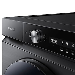 Samsung WF53BB8700AVUS Bespoke 5.3 cu. ft. Ultra Capacity Front Load Super Speed Wash and AI Smart Dial Washer, Brushed Black