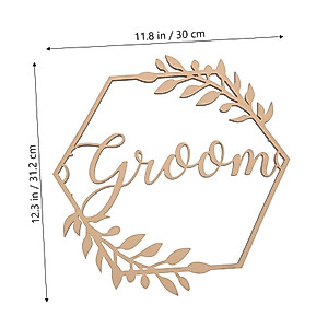 GOOHOCHY 1 Set wedding chair sign mr and mrs wooden signs groom to be wedding aisle groom bride door hanger wedding wood plaque wedding chair decorations bridegroom rural the banner