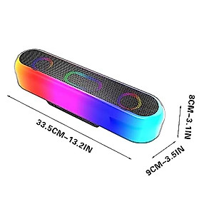 Bluetooth Speaker with RGB Light- Portable Wireless Speaker, Upgrade 52mm Dual Speakers Unit, Multimedia Antimagnetic Speaker, for Computer Home Gaming Party Outdoor Beach Birthday Gift