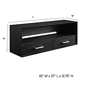 Classic Brands Canton 2 Drawer Top Storage Hutch, Black