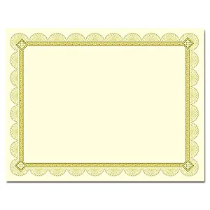 Southworth CTP2V Premium Certificates Ivory Spiro Gold Foil Border 66 lb 8.5 x 11 15/Pack