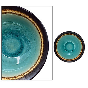 Happy Sales HSXLP-CDTQ8, Japanese XL 47 fl oz Bowl 8.5" D, Multi Purpose Bowl Ramen Bowl Udon Soba Tempura Noodle Pho Donburi Rice Tayo Bowl, Caldera Turquoise